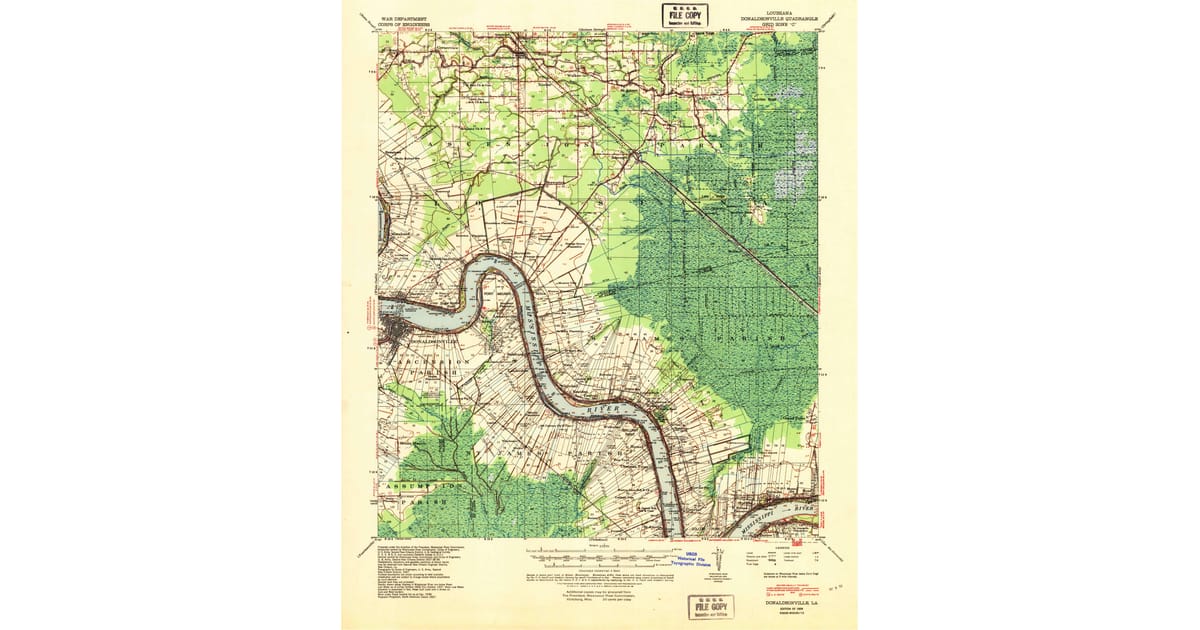 1939 Map of Donaldsonville, LA — High-Res | Pastmaps
