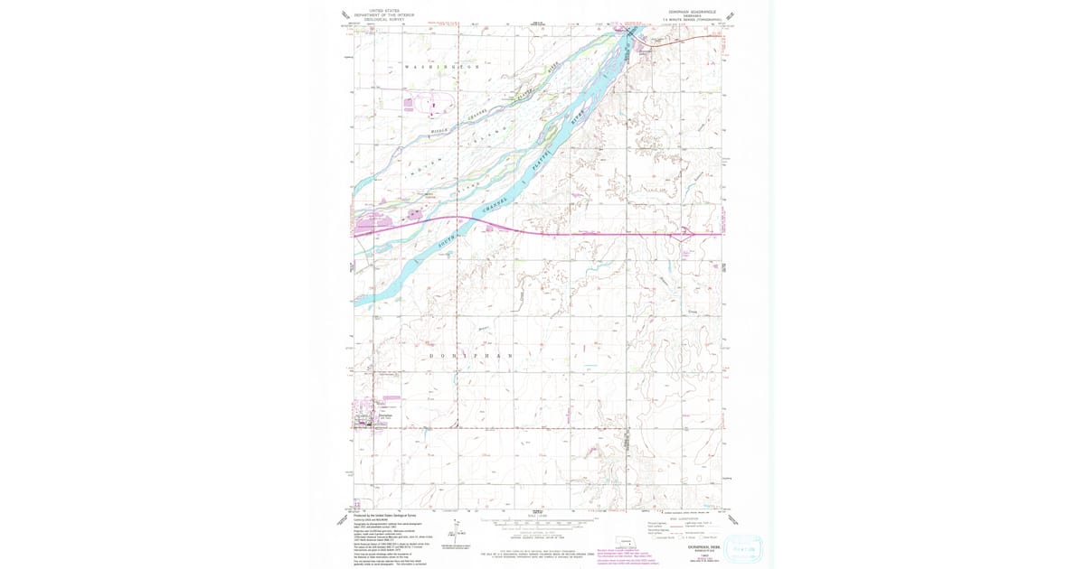 1962 Map of Doniphan, NE — High-Res, 1993 Print | Pastmaps