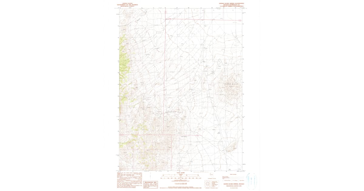 1990 Map of Donna Schee Spring, Humboldt County, NV — High-Res | Pastmaps