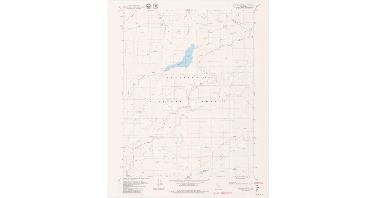 1979 Map of Donnell Lake, Tuolumne County, CA — High-Res | Pastmaps