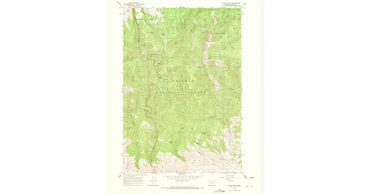 1967 Map of Dooley Mtn, Baker County, OR — High-Res | Pastmaps