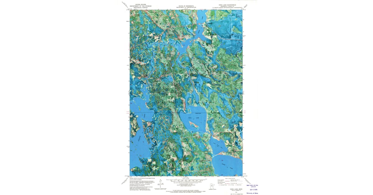 1971 Map of Dora Lake, Itasca County, MN — High-Res | Pastmaps
