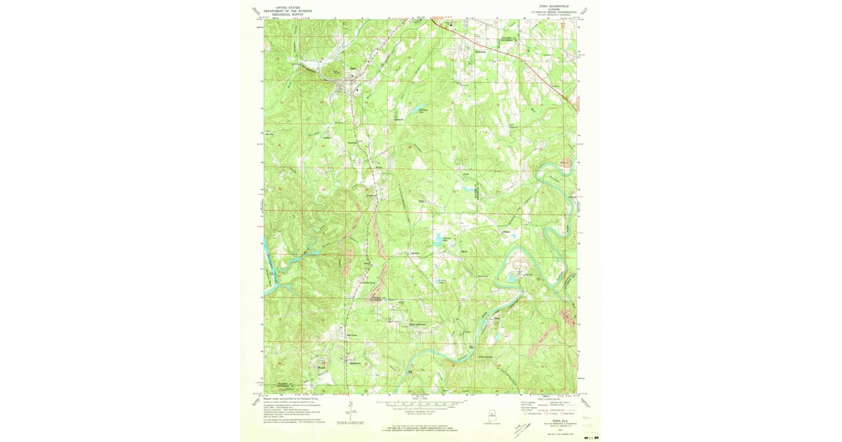 1971 Map of Dora, AL — High-Res | Pastmaps