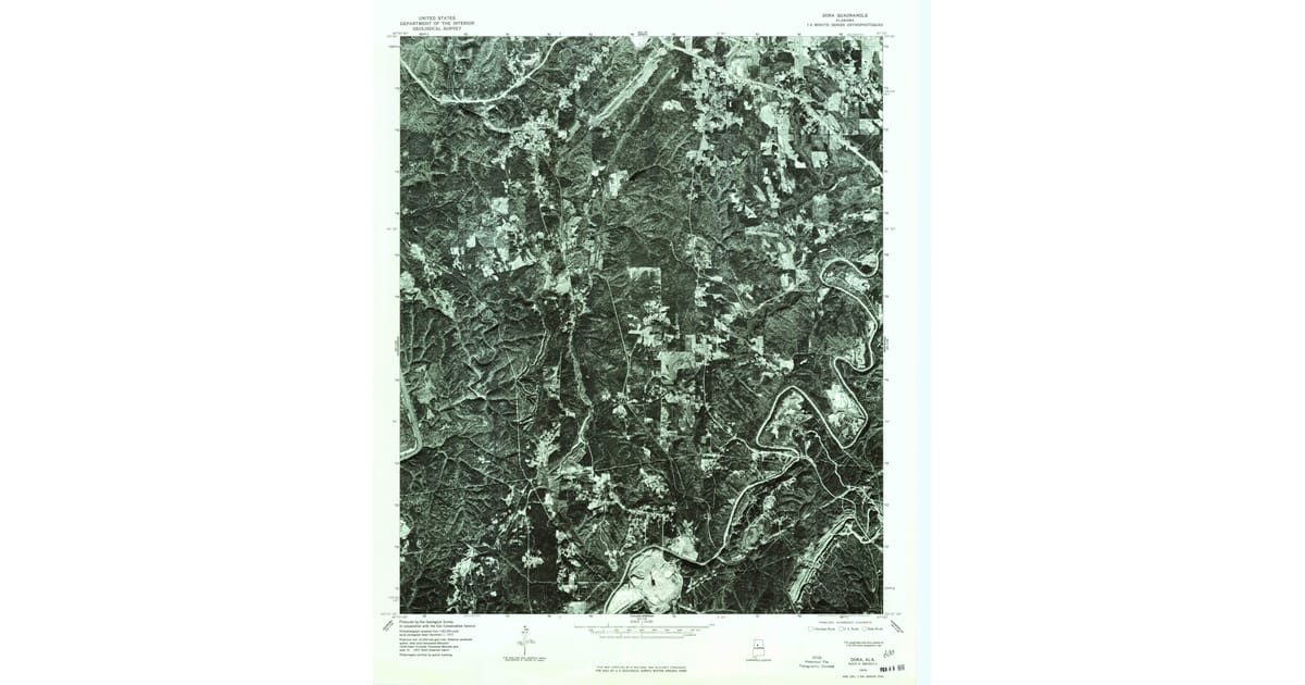 1975 Map of Dora, AL — High-Res | Pastmaps
