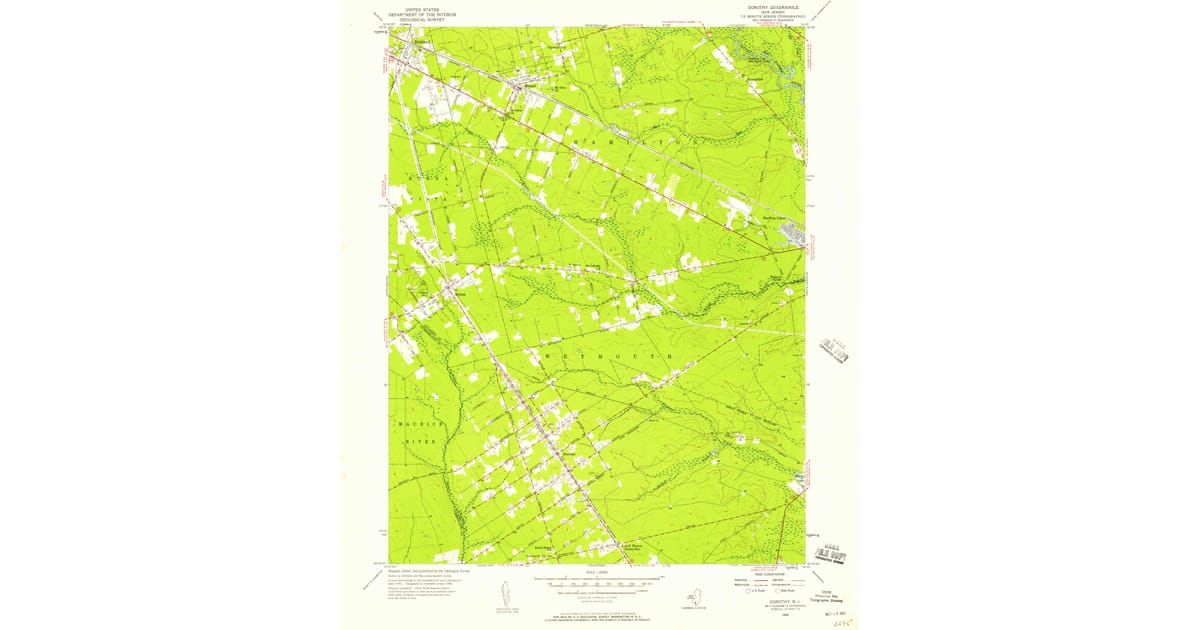 1956 Map of Dorothy, NJ — High-Res | Pastmaps