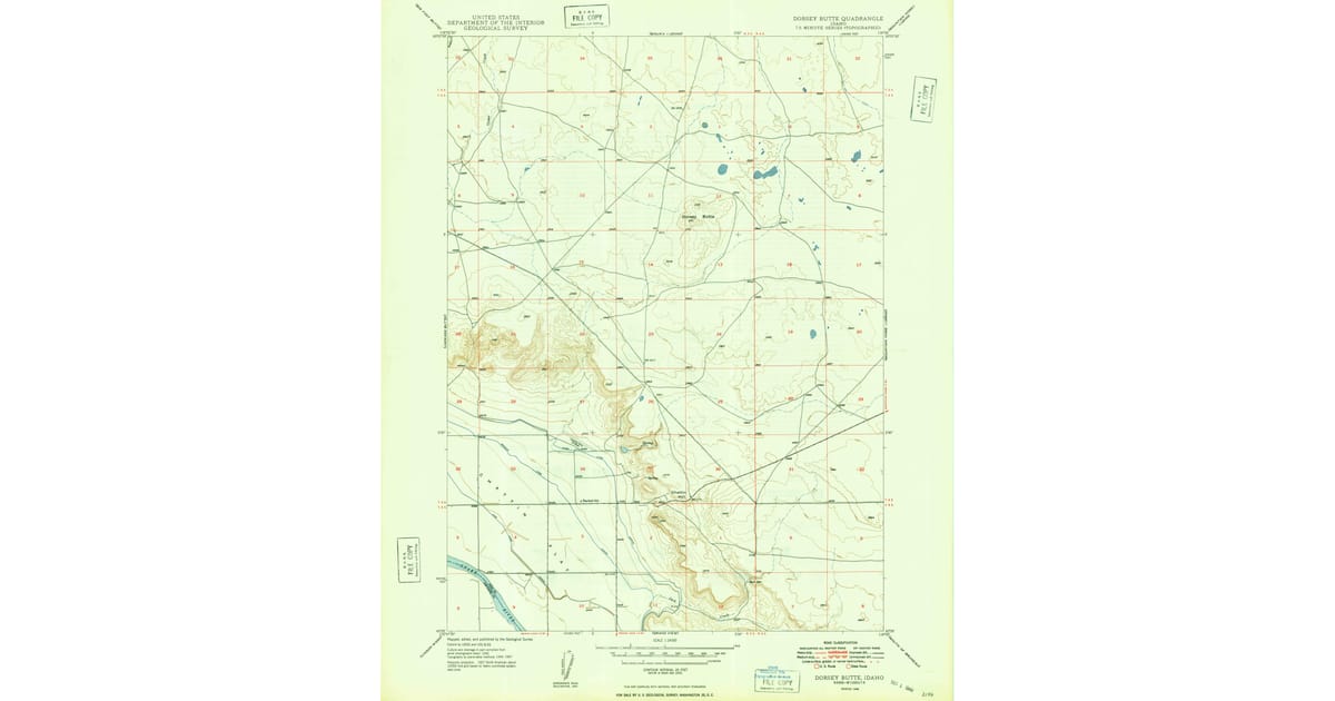 1948 Map of Dorsey Butte, Elmore County, ID — High-Res | Pastmaps