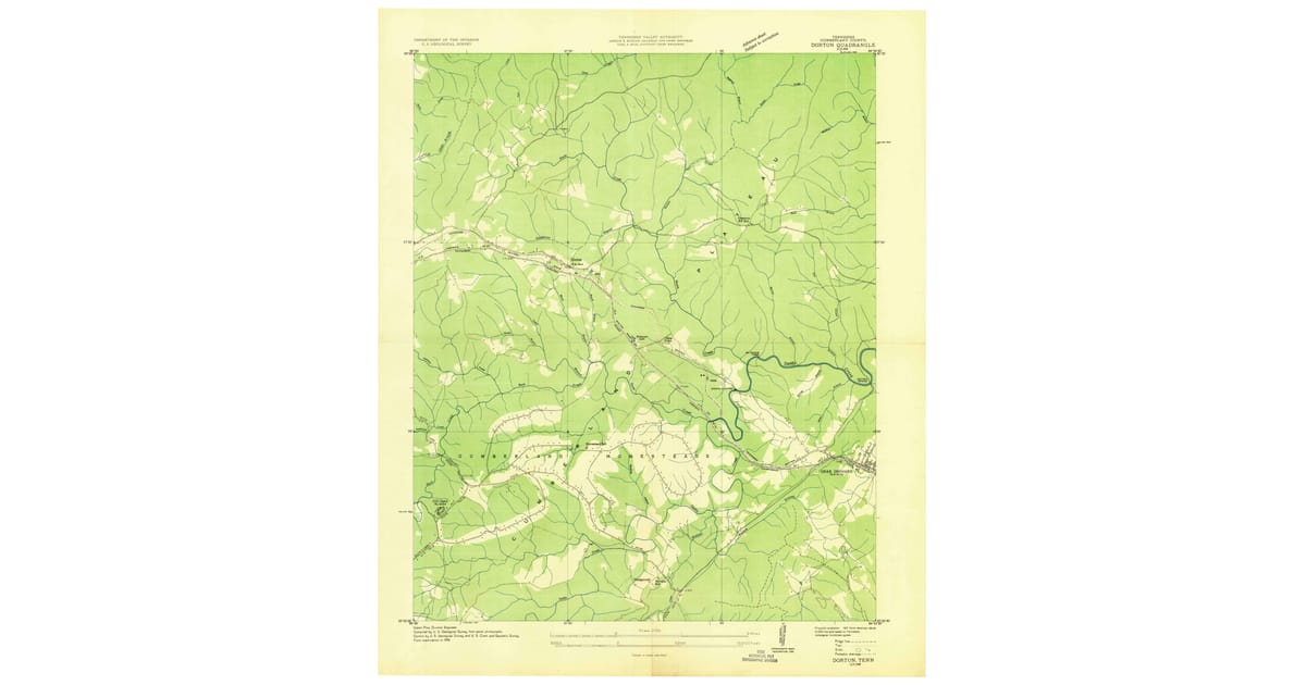 1936 Map of Dorton, Cumberland County, TN — High-Res | Pastmaps