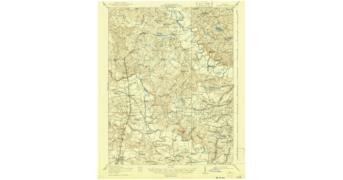 1918 Map of Doswell, Caroline County, VA — High-Res, 1942 Print | Pastmaps