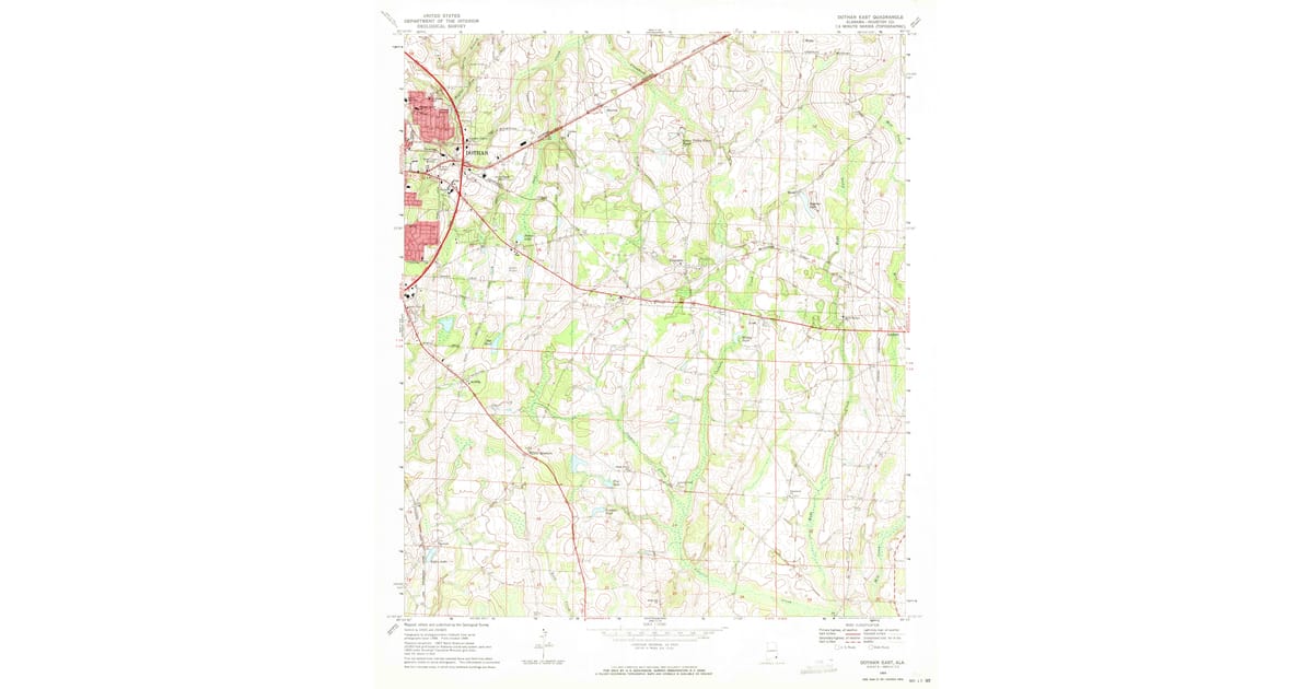 1969 Map of Dothan East, Houston County, AL — High-Res | Pastmaps