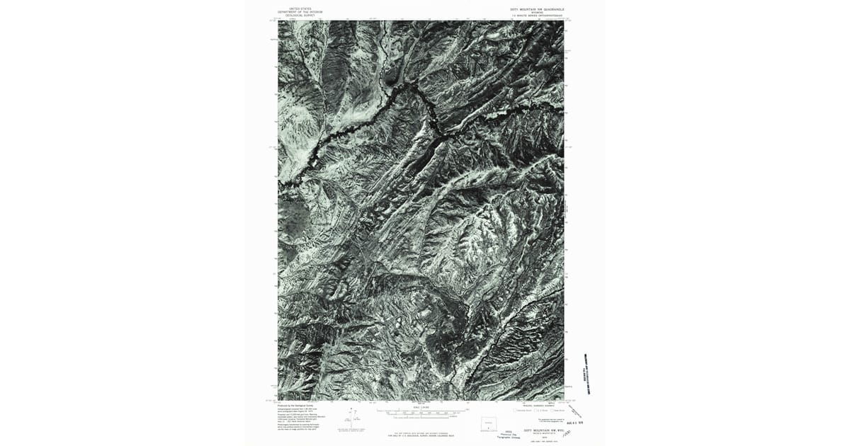 1975 Map of Doty Mountain NW, Carbon County, WY — High-Res | Pastmaps