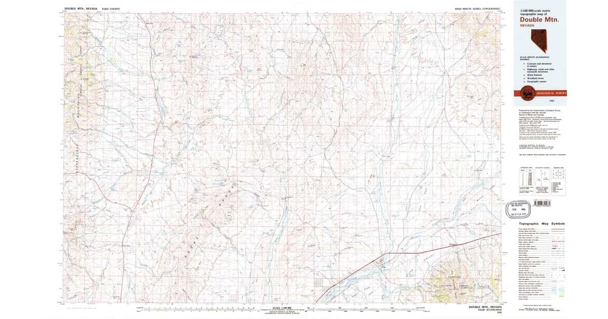 1981 Map of Double Mtn, Elko County, NV — High-Res, 1982 Print #2 ...