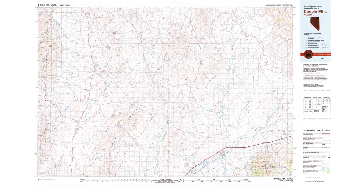 1981 Map of Double Mtn, Elko County, NV — High-Res | Pastmaps