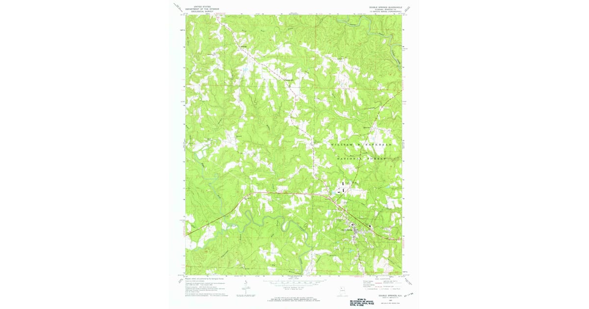 1969 Map of Double Springs, AL — High-Res | Pastmaps