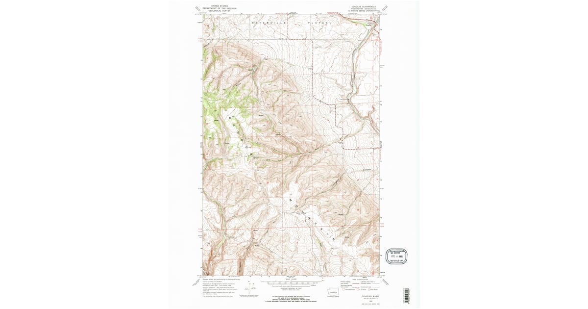 1968 Map of Douglas, Douglas County, WA — High-Res | Pastmaps