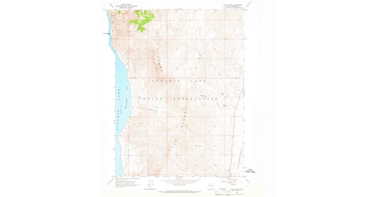 1964 Map of Dove Creek, Washoe County, NV — High-Res | Pastmaps
