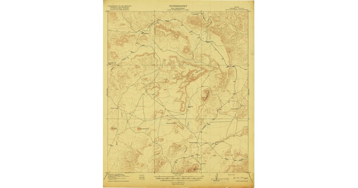 1918 Map of Dove Mountain, Brewster County, TX — High-Res | Pastmaps