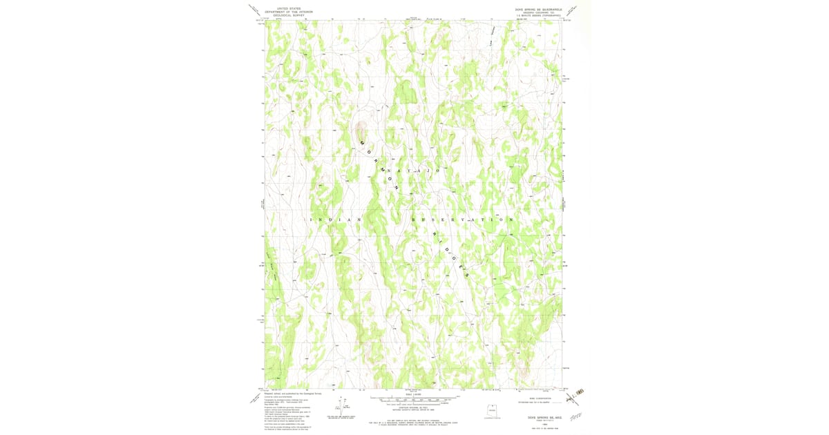 1982 Map of Dove Spring SE, Coconino County, AZ — High-Res | Pastmaps
