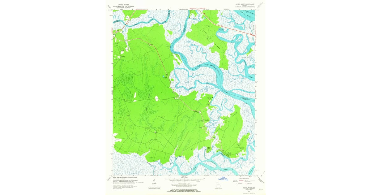 1961 Map of Dover Bluff, Camden County, GA — High-Res | Pastmaps