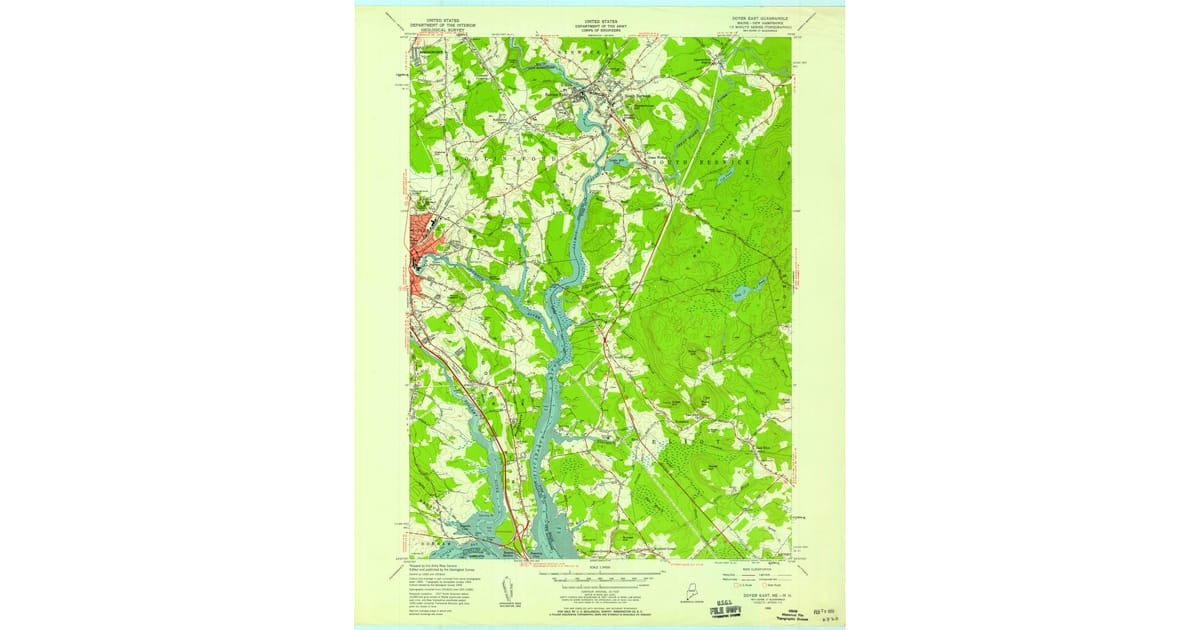1956 Map of Dover East, York County, ME — High-Res | Pastmaps