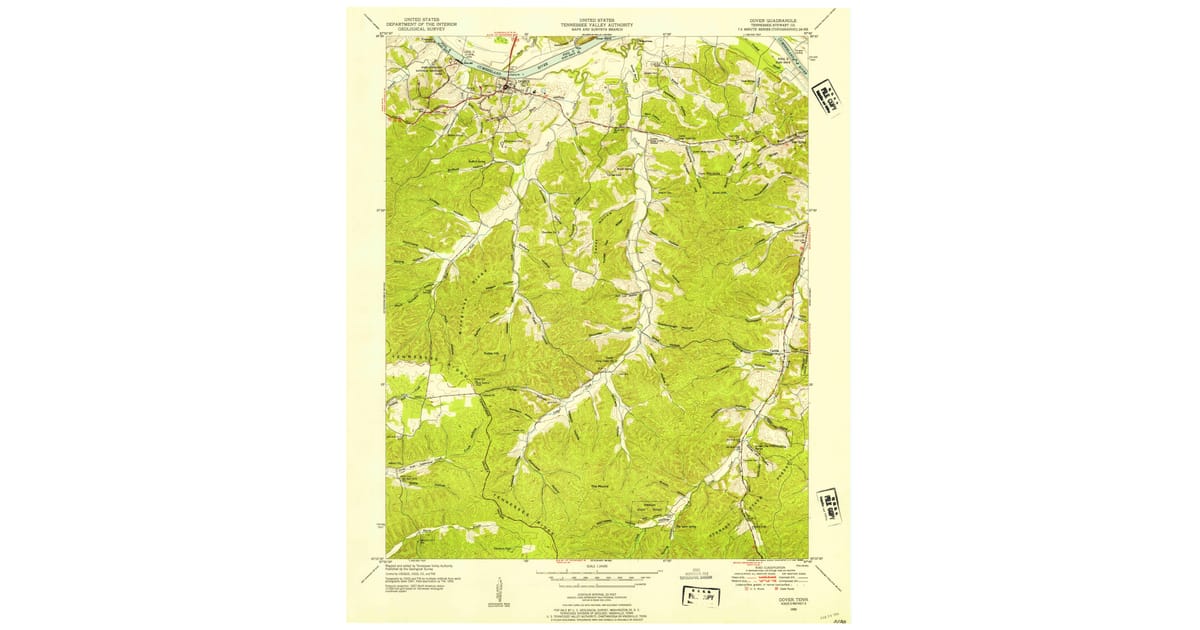 1950 Map of Dover, TN — High-Res | Pastmaps