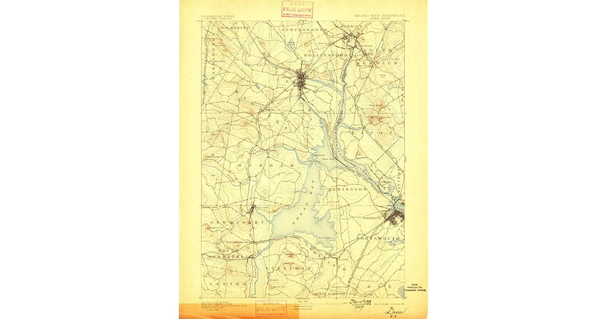 1893 Map of Dover, NH — High-Res, 1898 Print | Pastmaps