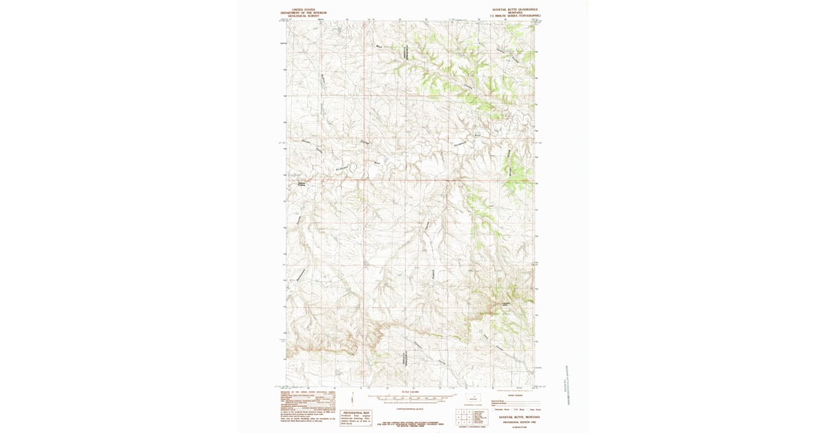 1985 Map of Dovetail Butte, Petroleum County, MT — High-Res | Pastmaps
