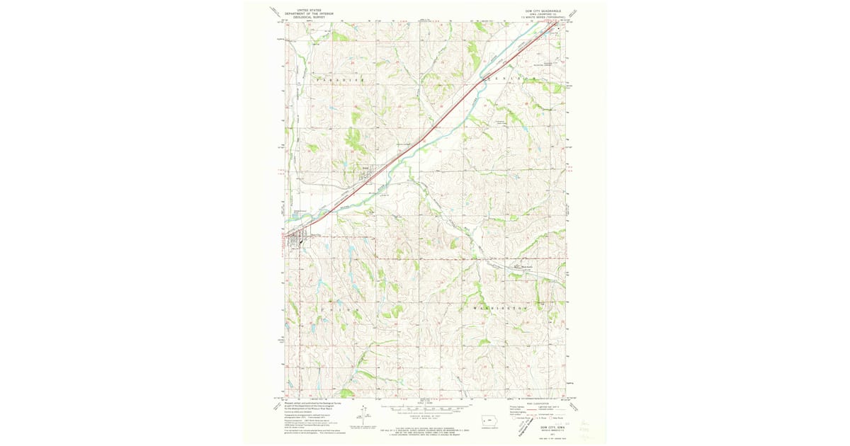 1971 Map of Dow City, IA — High-Res | Pastmaps