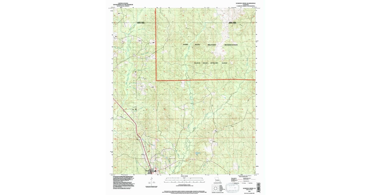 1994 Map of Dowden Creek, Vernon Parish, LA — High-Res | Pastmaps