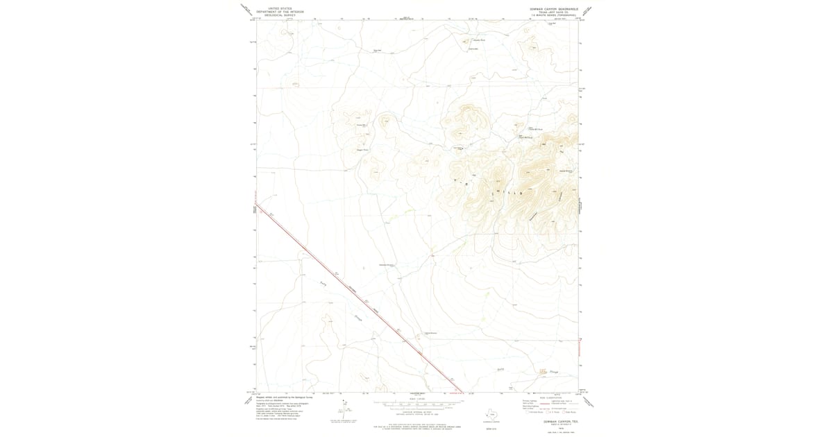 1978 Map of Dowman Canyon, Jeff Davis County, TX — High-Res | Pastmaps