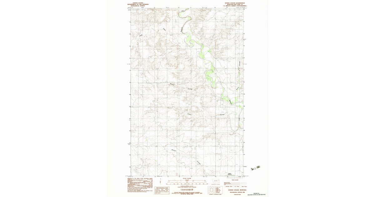 1983 Map of Dowse Coulee, McCone County, MT — High-Res | Pastmaps