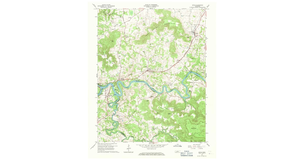 1960 Map of Doyle, TN — High-Res, 1971 Print | Pastmaps