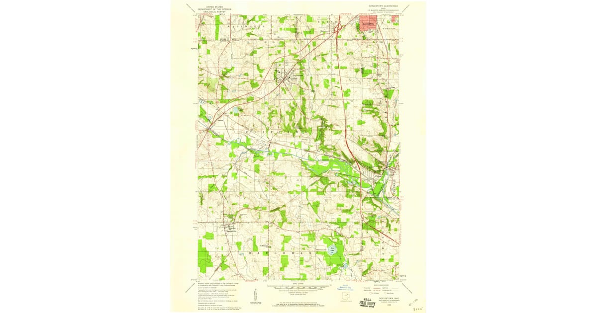 1958 Map of Doylestown, OH — High-Res | Pastmaps
