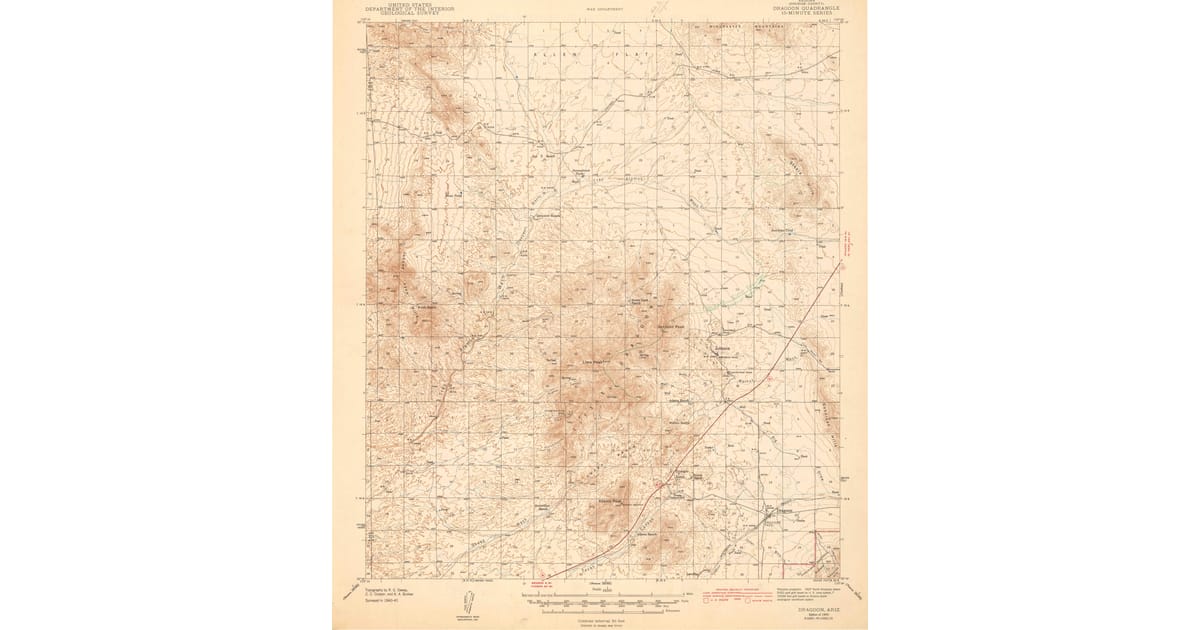 Old Maps of Dragoon, AZ | Pastmaps