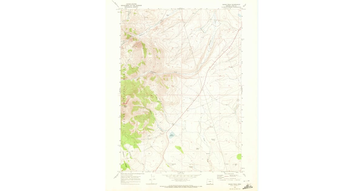 1968 Map of Drake Peak, Lake County, OR — High-Res | Pastmaps
