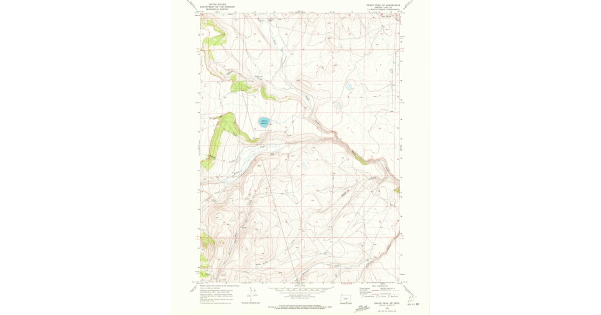 1968 Map of Drake Peak NE, Lake County, OR — High-Res | Pastmaps