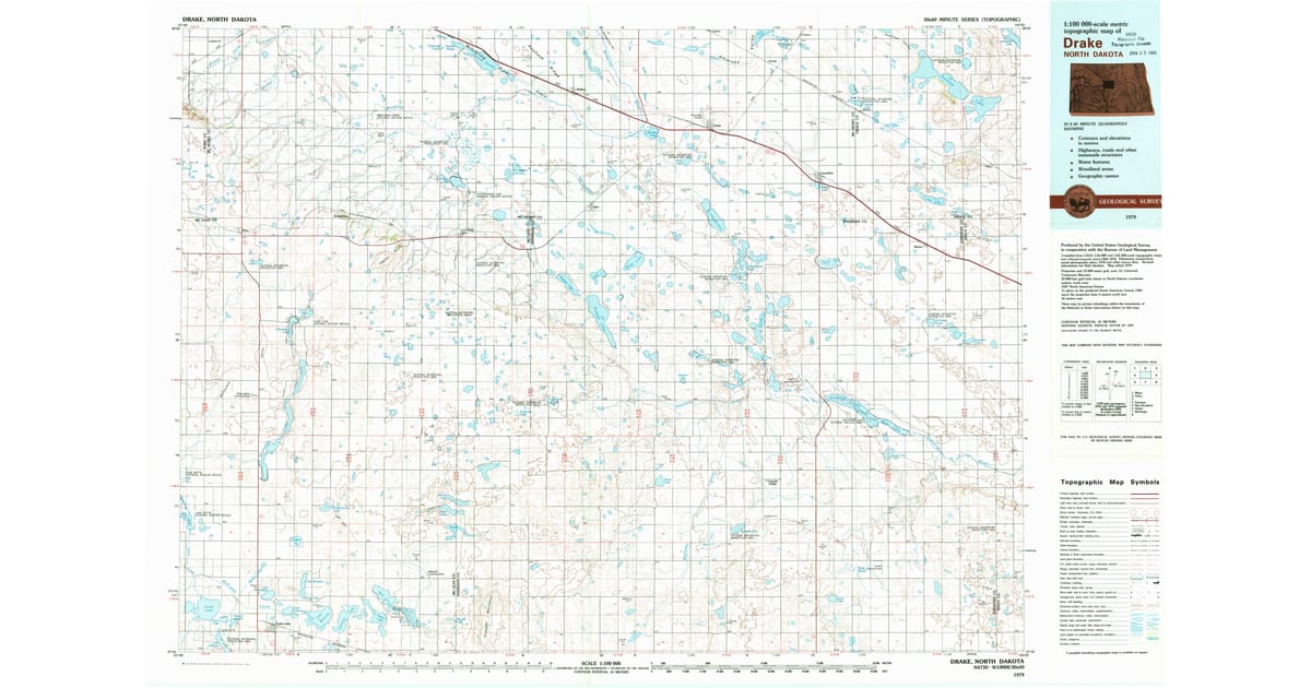 1979 Map of Drake, ND — High-Res | Pastmaps