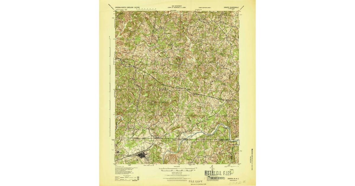 1944 Map of Draper, Pittsylvania County, VA — High-Res | Pastmaps