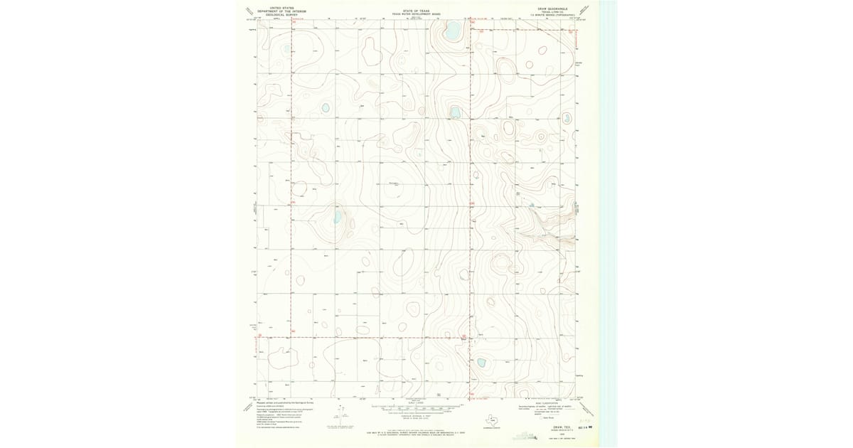1970 Map of Draw, Lynn County, TX — High-Res | Pastmaps