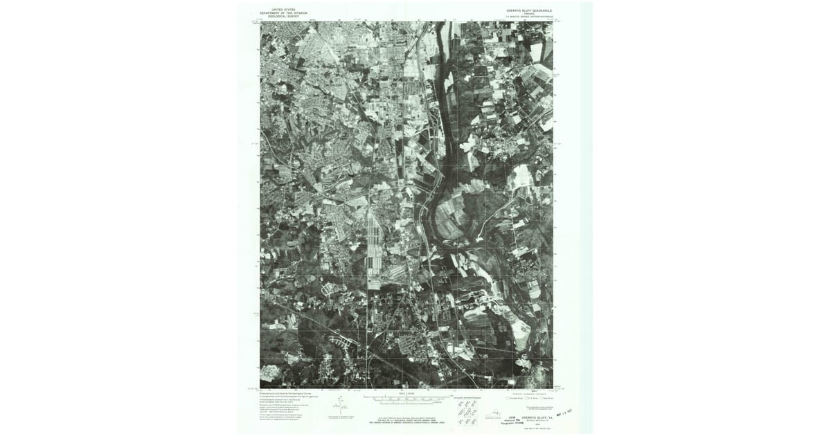 1974 Map of Drewrys Bluff, Chesterfield County, VA — High-Res | Pastmaps