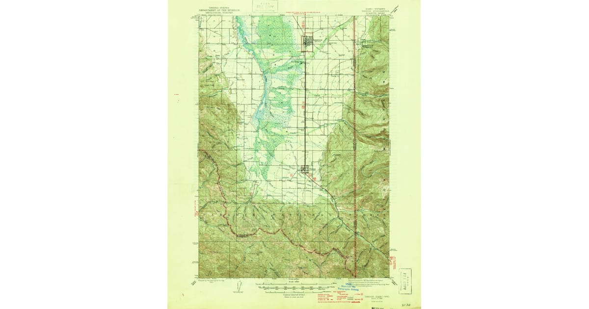 1946 Map of Driggs, ID — High-Res | Pastmaps