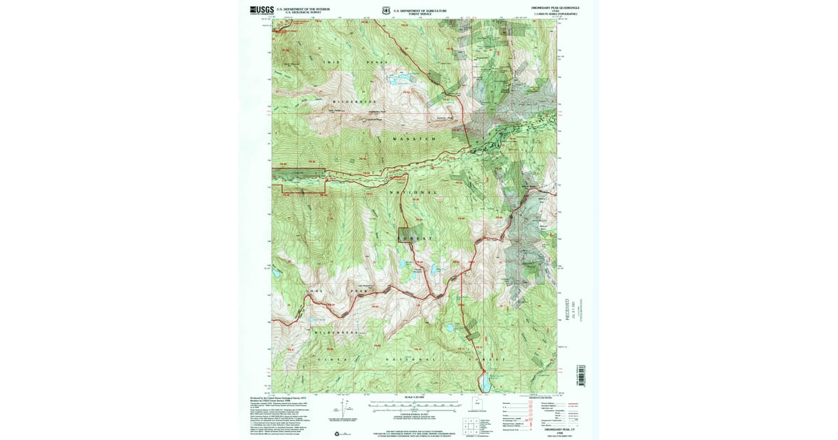 1998 Map of Dromedary Peak, Salt Lake County, UT — High-Res | Pastmaps