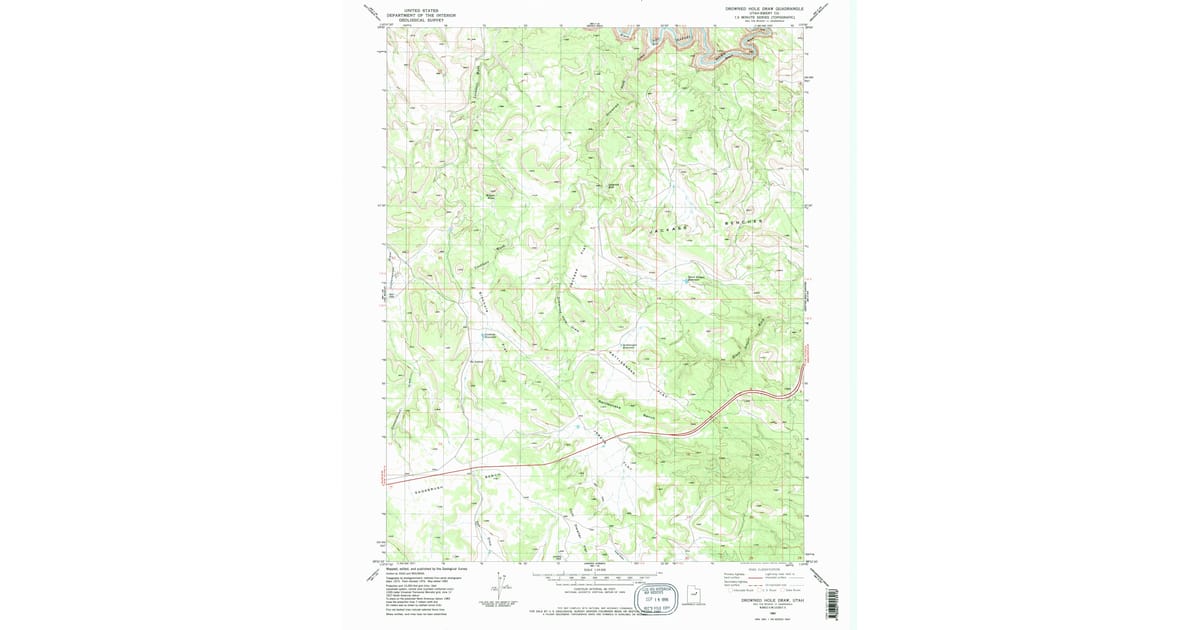 1983 Map of Drowned Hole Draw, Emery County, UT — High-Res | Pastmaps