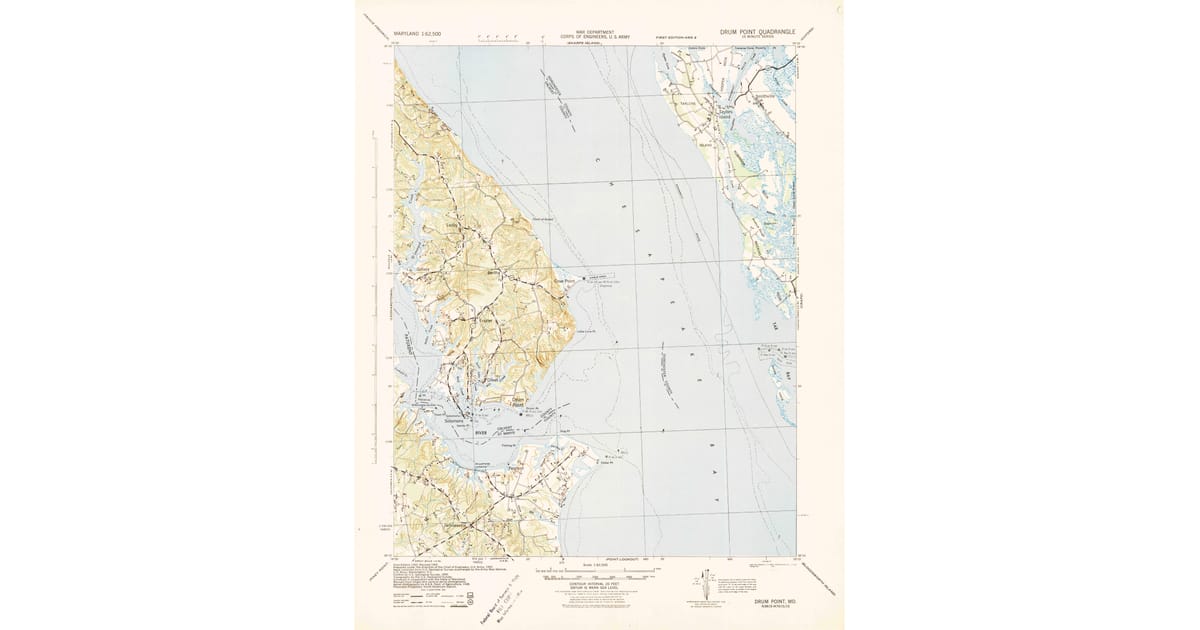 1940s Maps of The Sounding, Calvert County | Pastmaps