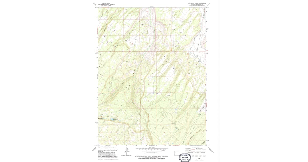 1994 Map of Dry Creek Basin, Montrose County, CO — High-Res | Pastmaps