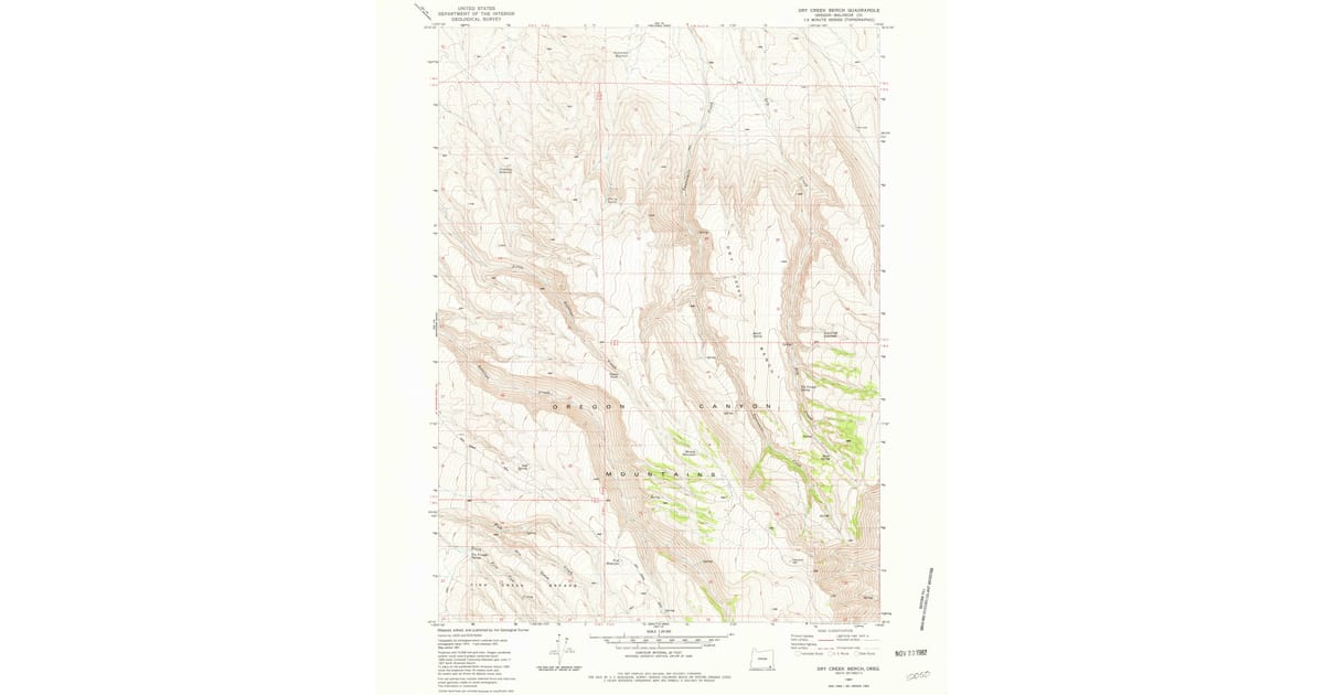 1981 Map of Dry Creek Bench, Malheur County, OR — High-Res | Pastmaps