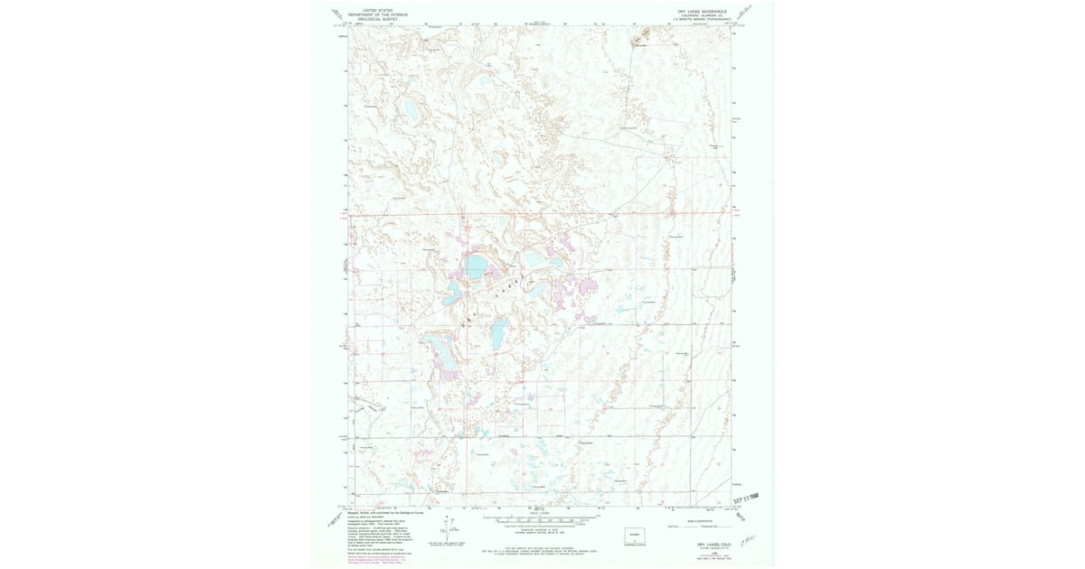 1965 Map of Dry Lakes, Alamosa County, CO — High-Res, 1982 Print | Pastmaps