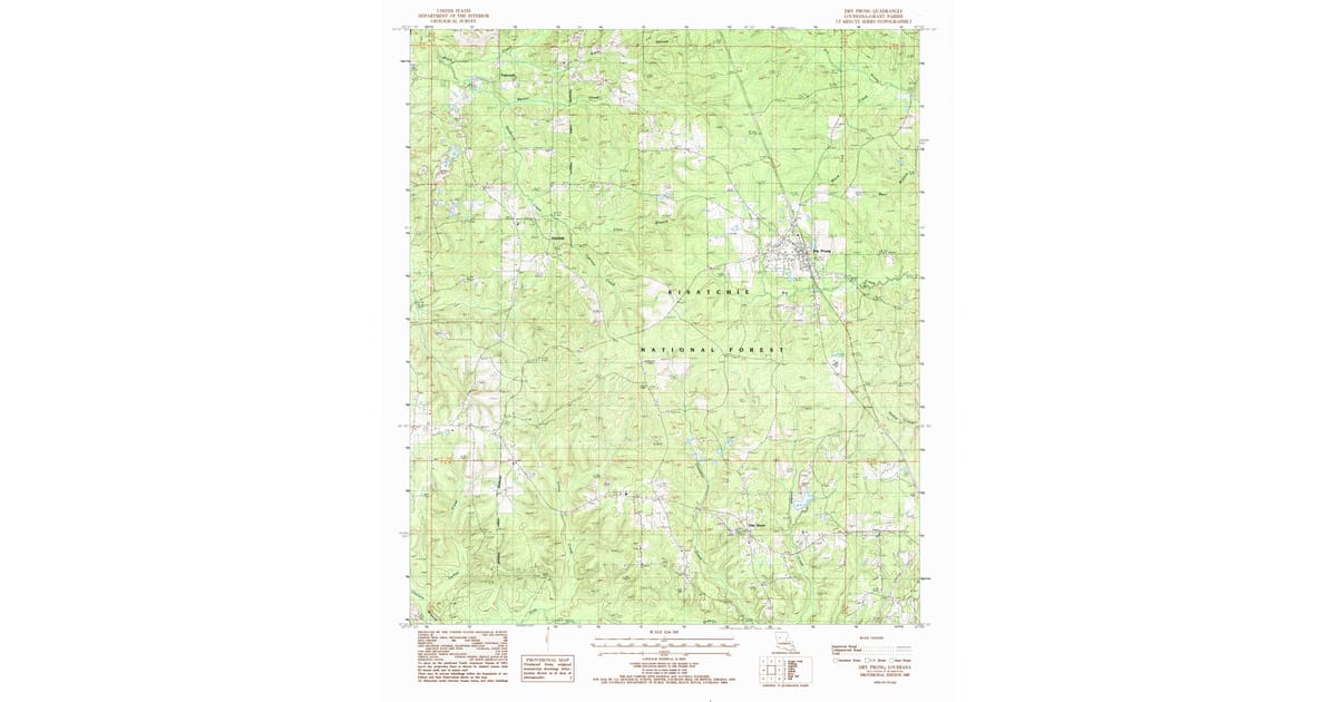 1985 Map of Dry Prong, LA — High-Res | Pastmaps