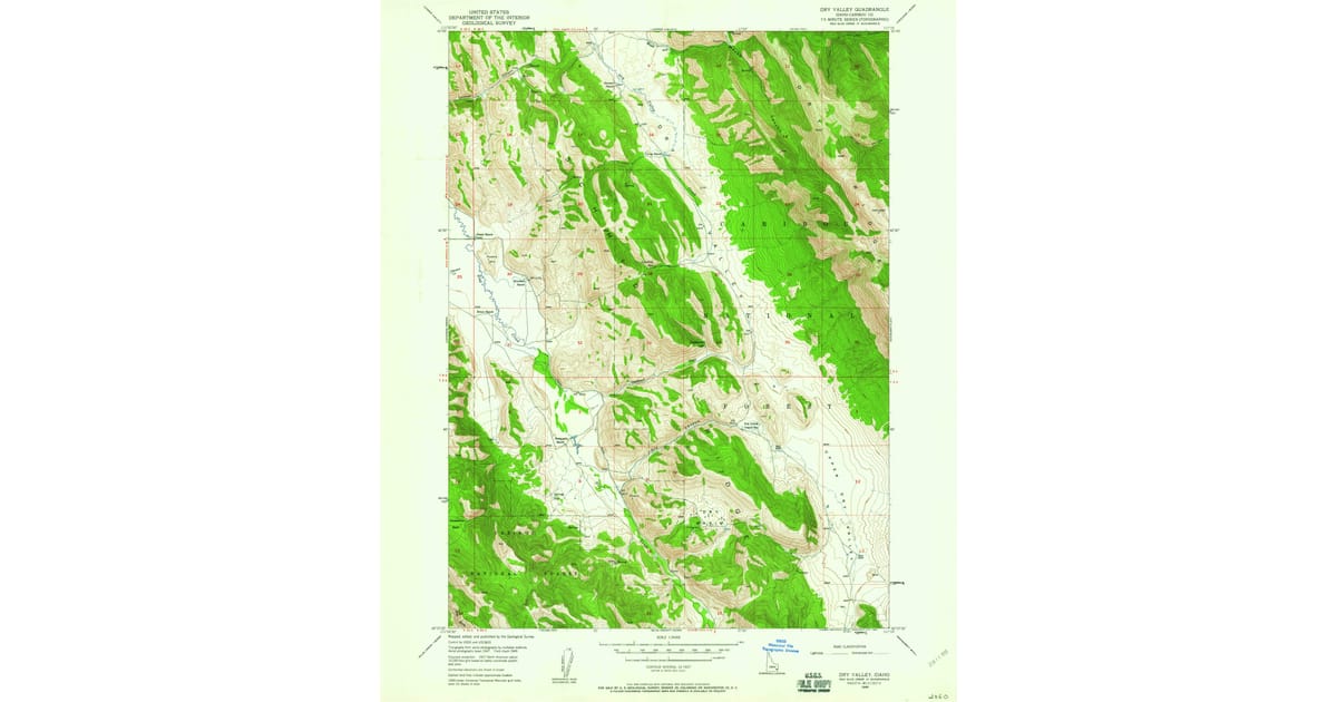 1949 Map of Dry Valley, Caribou County, ID — High-Res | Pastmaps