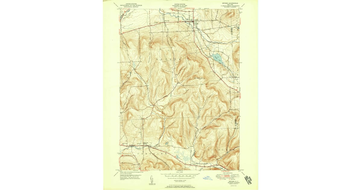 1951 Map of Dryden, Tompkins County, NY — High-Res | Pastmaps