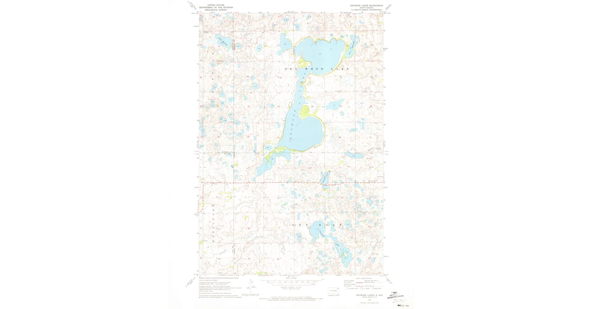 1970 Map of Drywood Lakes, Roberts County, SD — High-Res | Pastmaps